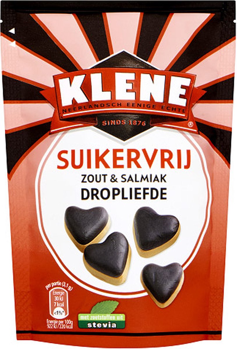 Klene Dropliefde - suikervrij - 90g | bol