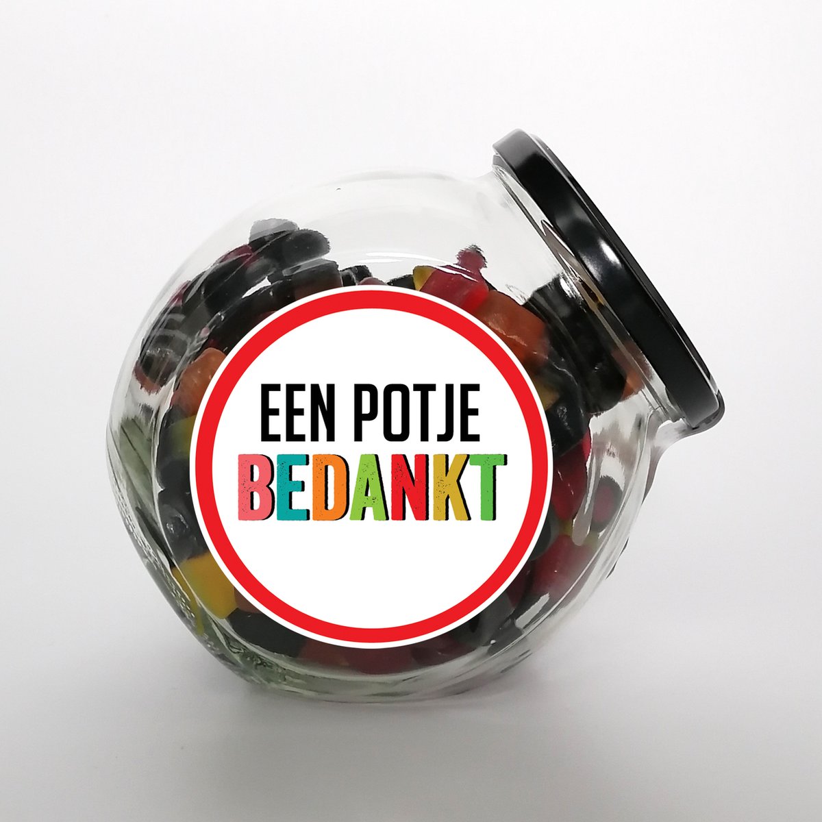 Snoeppot - "Bedankt" drop winegum - een potje bedankt - snoep cadeau - bedankje -... | bol.com