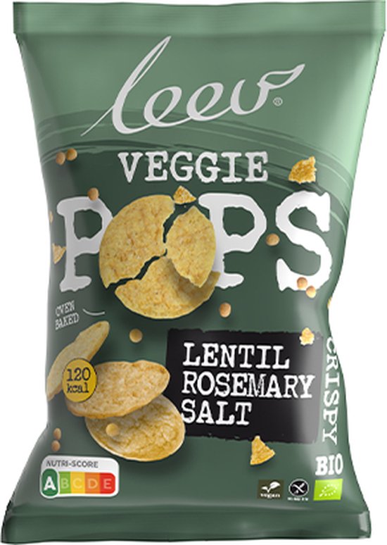 Leev Bio | Popped Chips | Rozemarijn Zeezout Linzen | 1 x 30g | Snel ...