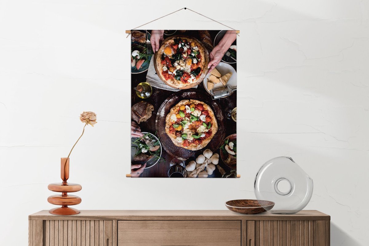 Textielposter Italiaans Restaurant XL (125 X 90 CM) - Wandkleed - Wanddoek - Wanddecoratie | bol.com