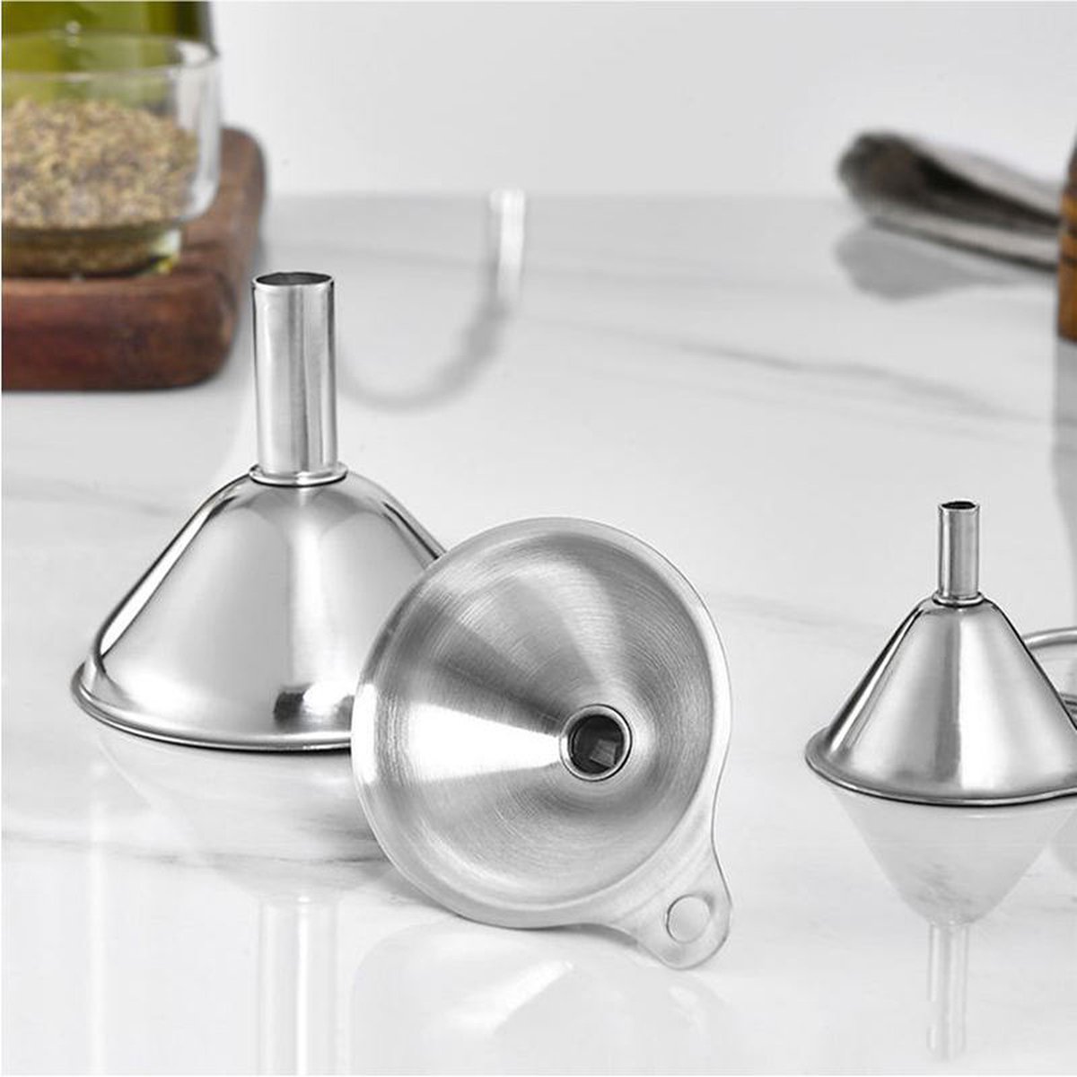 Repus - Mini Trechter Set - RVS - Set van 3 - Keukenbenodigdheden | bol.com