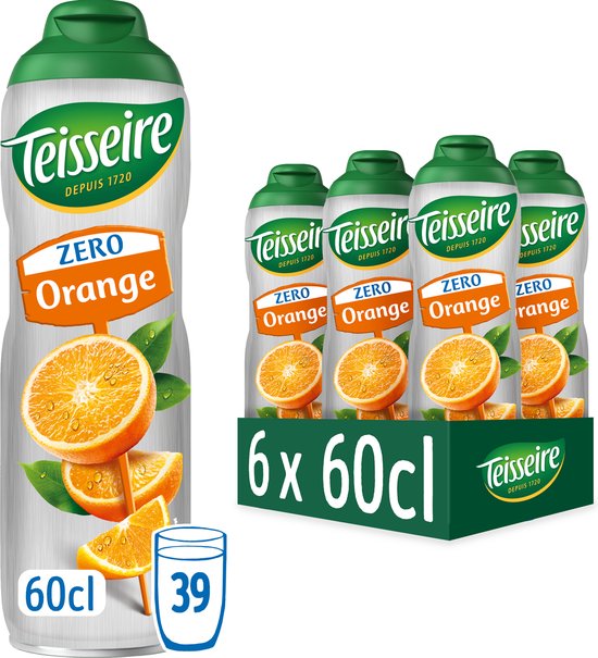 Teisseire Zero Suiker Sinaasappel Siroop, 6x60cl | bol.com