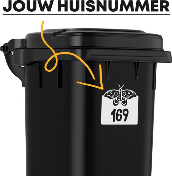 Container Sticker Huisnummer - Vlinder - Kliko Sticker - Huisnummer ...