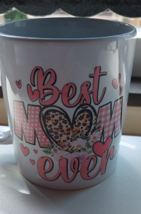 Bedrukte mok met tekst Best Mom Ever, Moederdag mok, Bedrukte mok, Beker met tekst,... | bol.com