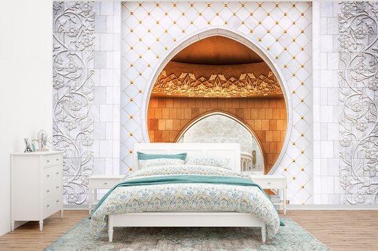 Poort - Architectuur - Wit - Goud - Behangpapier | bol