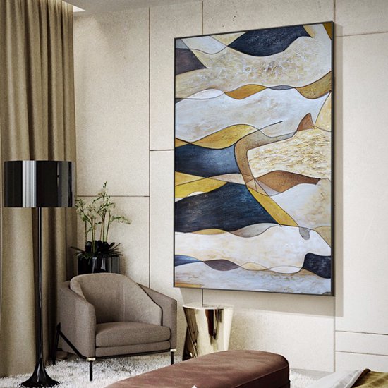 Allernieuwste.nl® Canvas Schilderij Abstracte Mens Figuren - Moderne Kunst - Woonkamer... | bol