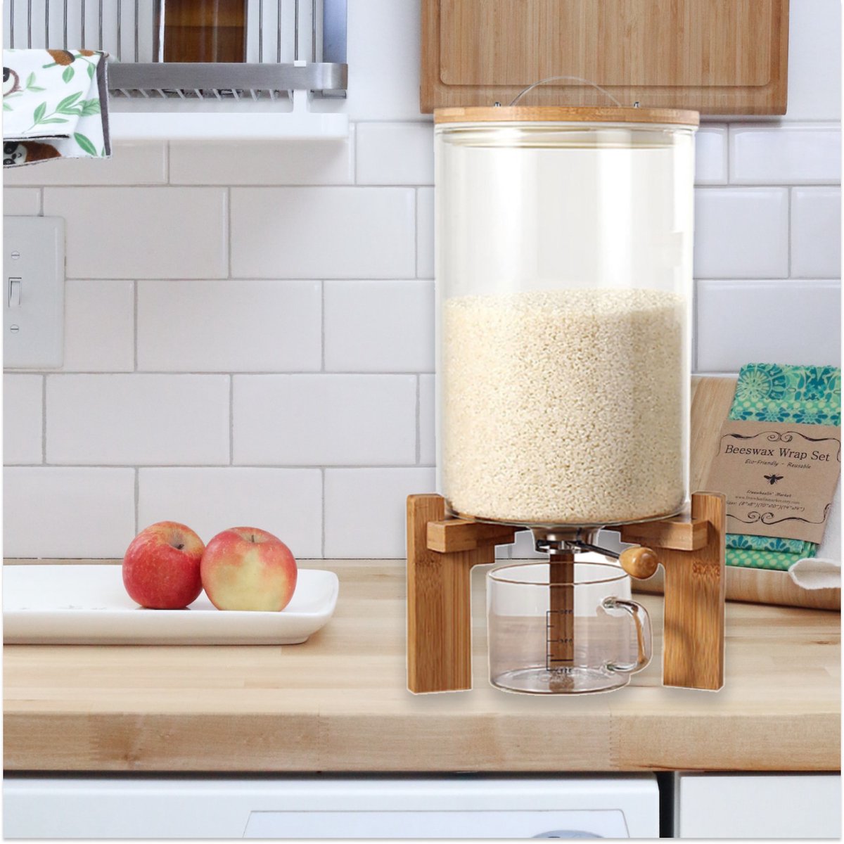 Rijst dispenser - Meel en Granen container - bewaarpotten - keuken ...