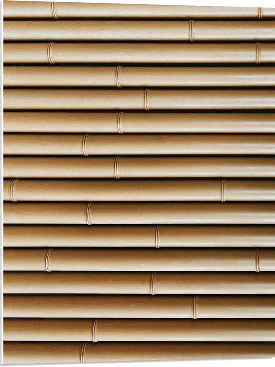 PVC Schuimplaat - Bruine Bamboe Stoken aan Elkaar op een Rijtje - 60x80 ...