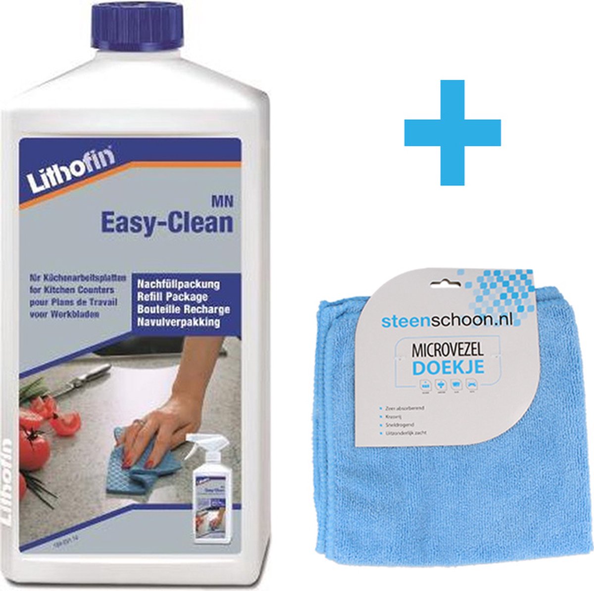 Lithofin MN Easy Clean Navulling - 1L + GRATIS microvezel doek van ...