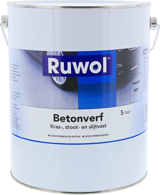 Ruwol Betonverf Grijs (RAL 7040) 5 liter - Voor binnen en buiten - Alle ...