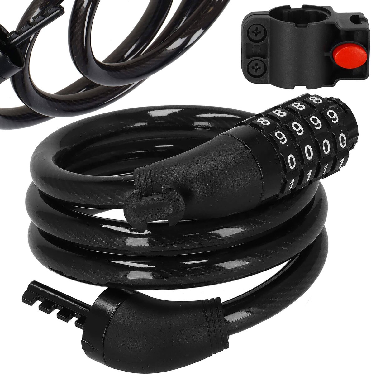 Springos Fietsslot - Cijferslot - Slot - 95 cm - Zwart | bol