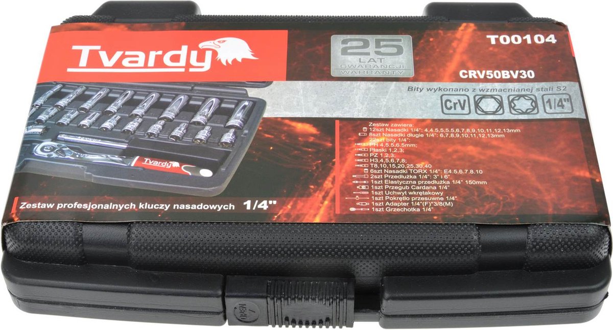 Doppenset - Doppendoos 1/4 duims - Gereedschap set - Ratel set - 56 dlg ...