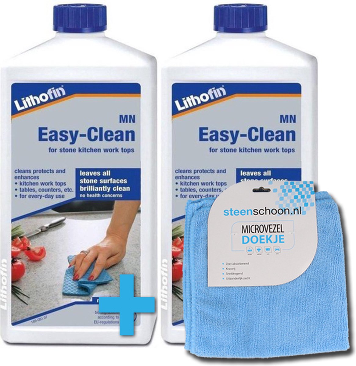 Lithofin MN Easy Clean Navulling - 2 x 1L + GRATIS microvezel doekje ...