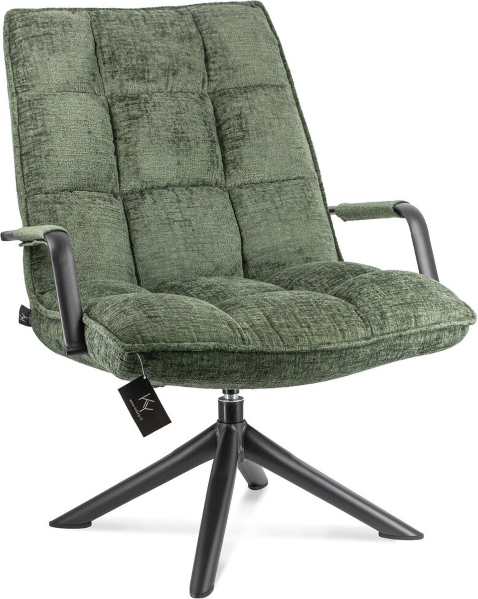 Draaifauteuil Hidde met armleuning donkergroen | bol