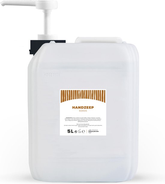 Handzeep - Kokos - 5 Liter - Jerrycan - Met pomp - Navulling - Navullen ...