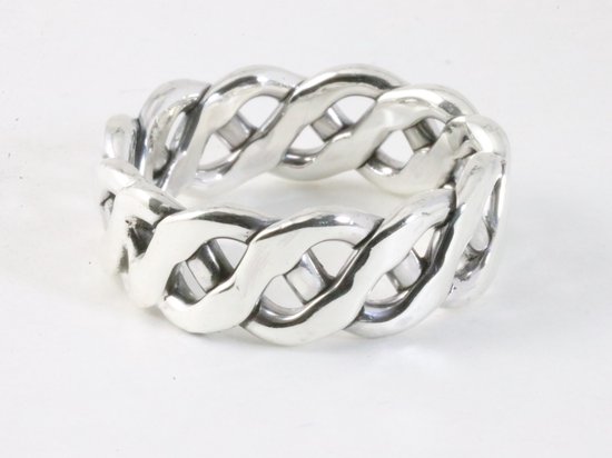 Zware opengewerkte zilveren ring - maat 18 | bol.com