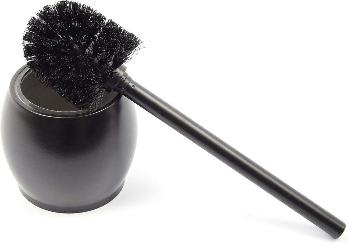 Toiletborstel RVS - Zwart - Wcborstel Rvs - RVS Toiletborstel in houder ...