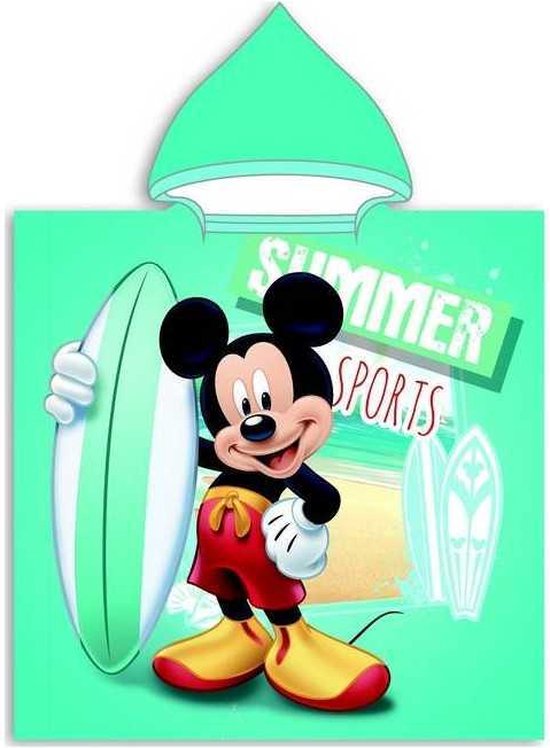 Mickey Mouse badponcho - 55 x 110 cm. - Mickey poncho met capuchon | bol