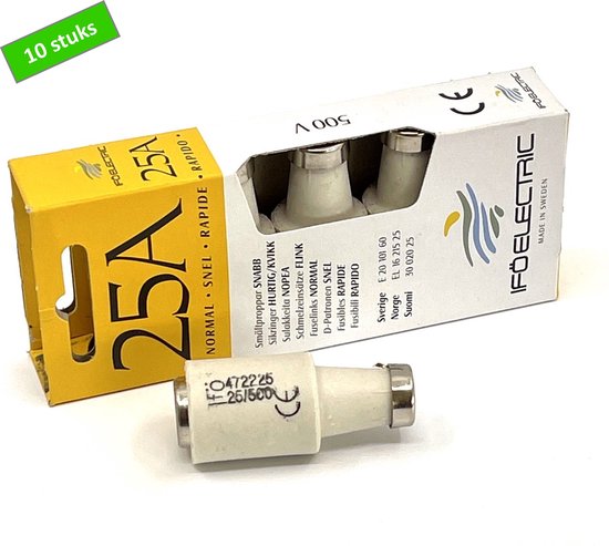 IFÖ ELECTRIC zekering 25A - D patronen - Stoppen - Smeltveiligheid ...