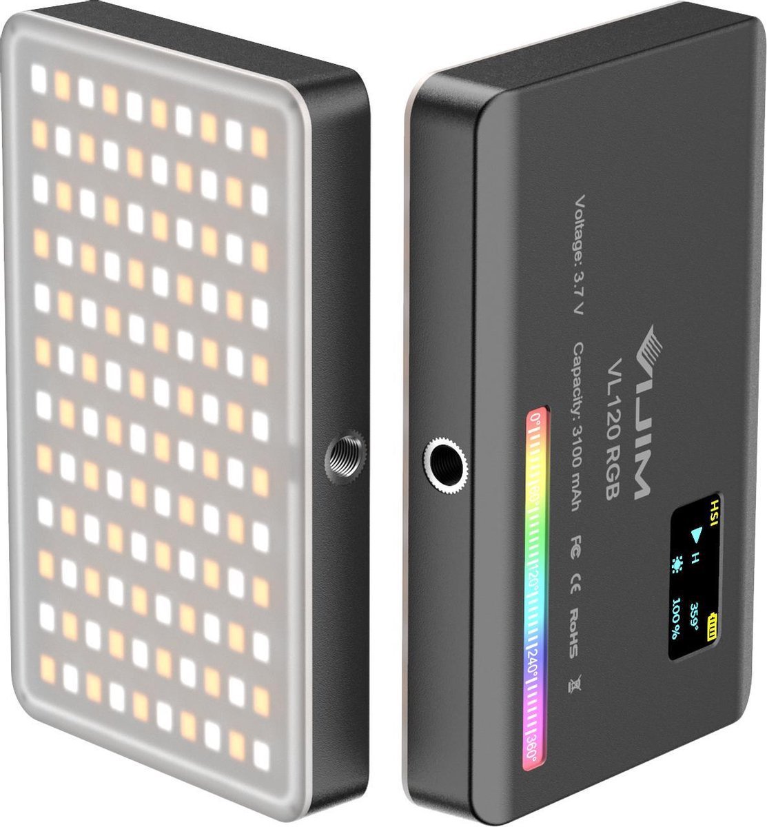 LED.W140 - RGB Video Lamp - Incl. Accu en Statief - Type C - 9000K ...