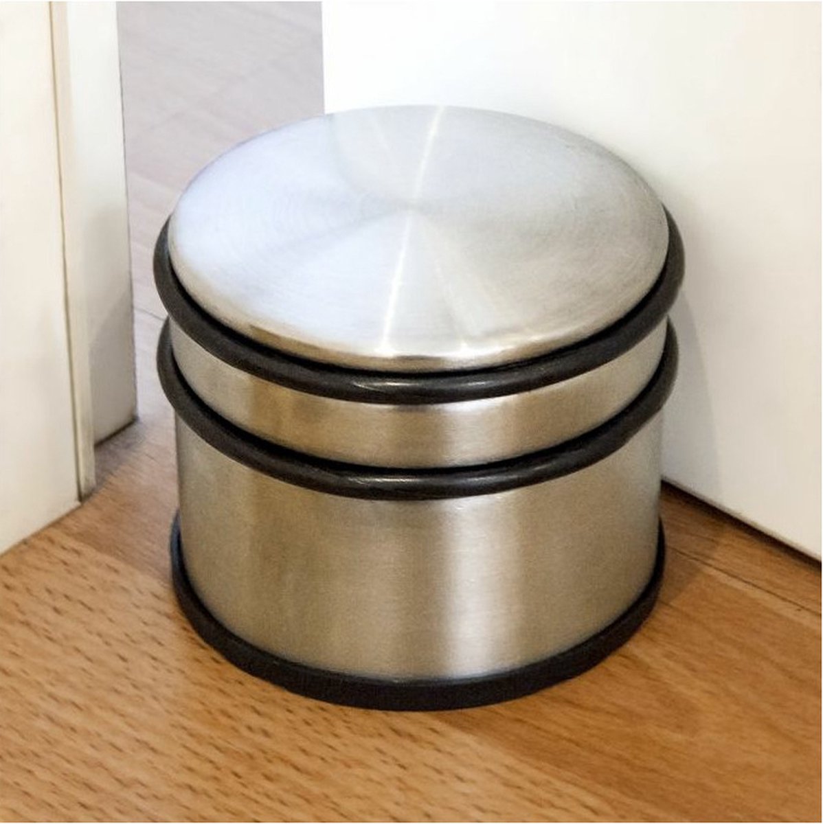 Deurstopper - met rubberen bescherming - rond - 9 x 7,5 cm - 1,1 kg ...