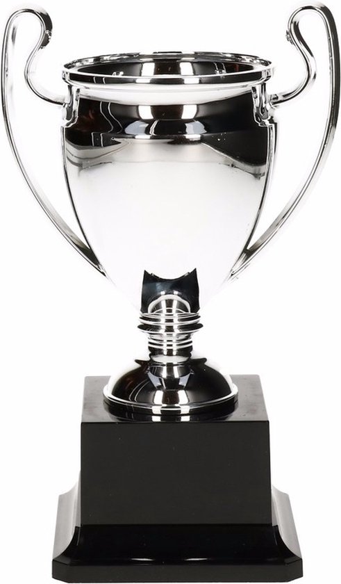 Grote zilveren trofee beker met oren 18 cm | bol