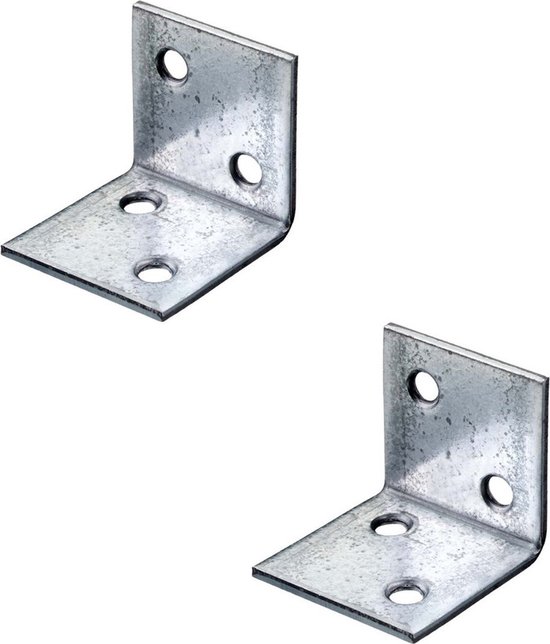 40x Versterkingshoeken / verbindingshoeken staal verzinkt - 3 x 3 cm ...