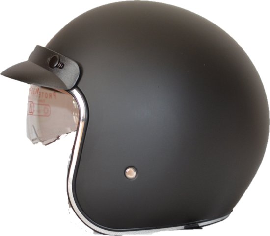 Retro Jet Helm - mat zwart - maat M | bol.com