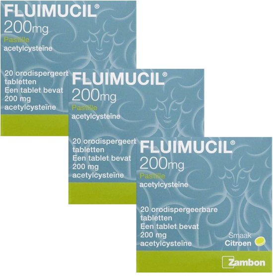 Fluimucil Pastille 200mg - 3 x 20 zuigtabletten | bol
