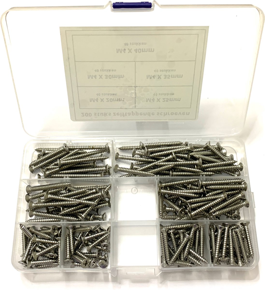 Schroeven set 200 delig – Schroeven – M4 - RVS - Schroeven assortiment ...