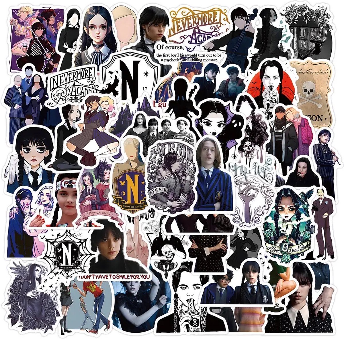 Wednesday Addams Stickers - 100 Stuks - Laptop Stickers - Stickers ...