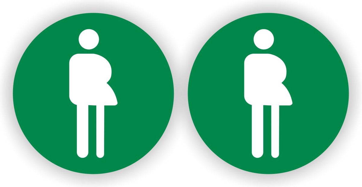 Gender neutraal WC pictogram sticker set 2 stuks groen | bol.com