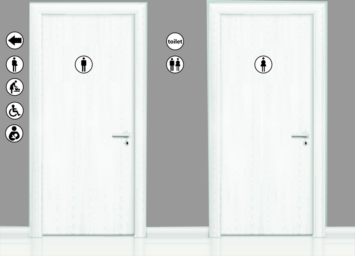 Kolfruimte deur sticker set 2 stuks zwart | bol.com