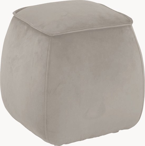 Bodilson Poef Wuxi - Zachte design poef - Zand - 40x40x40cm | bol.com