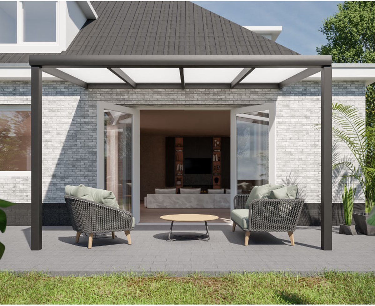 Pratt & Söhne terrasoverkapping 4x2.5 m - Overkapping tuin met opaal ...