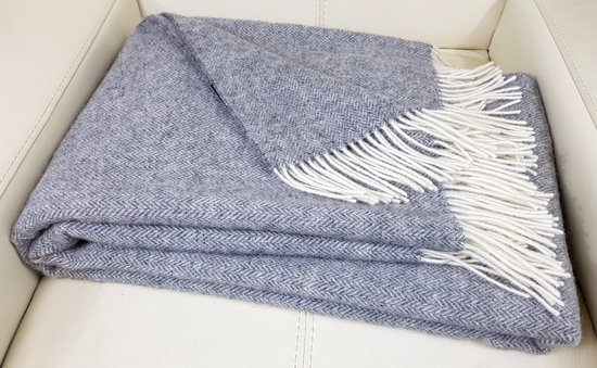 Wollen Plaid - OSLO - Grijs (140x200cm) 100% Wol - ECO Deken - Plaids ...
