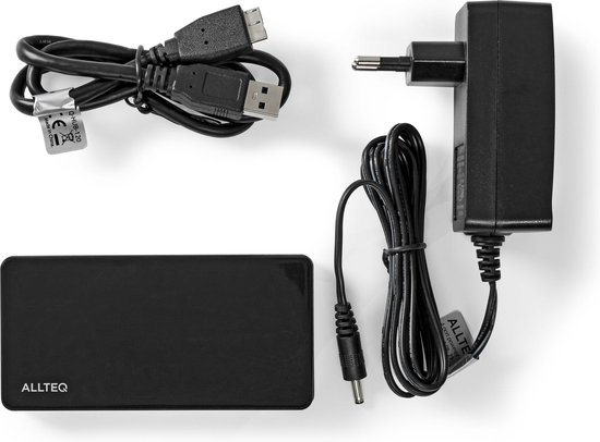 USB 3.0 Hub - 4 poorten - Incl. voedingsadapter - 4x USB A female ...