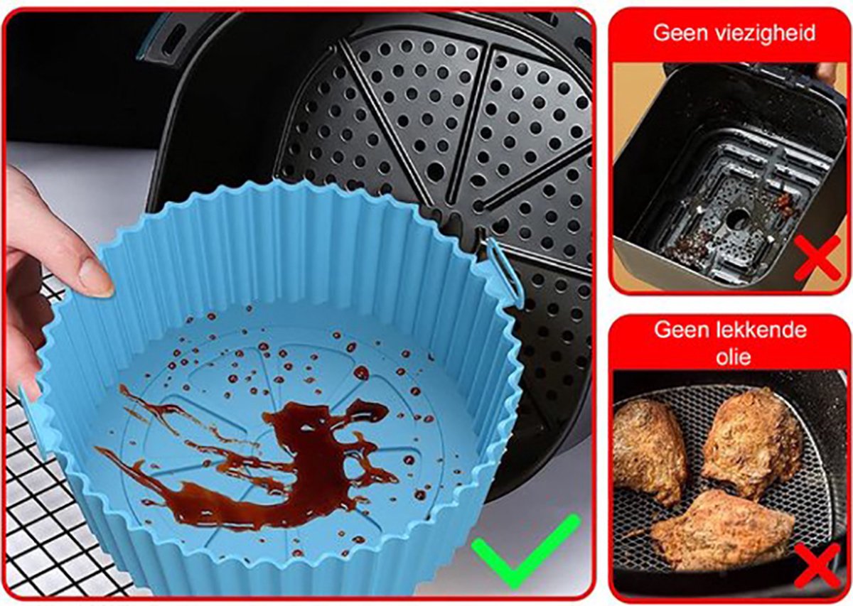 Airfryer Siliconen Bakje Rond Mandje - Air Fryer Accesoires Hetelucht ...