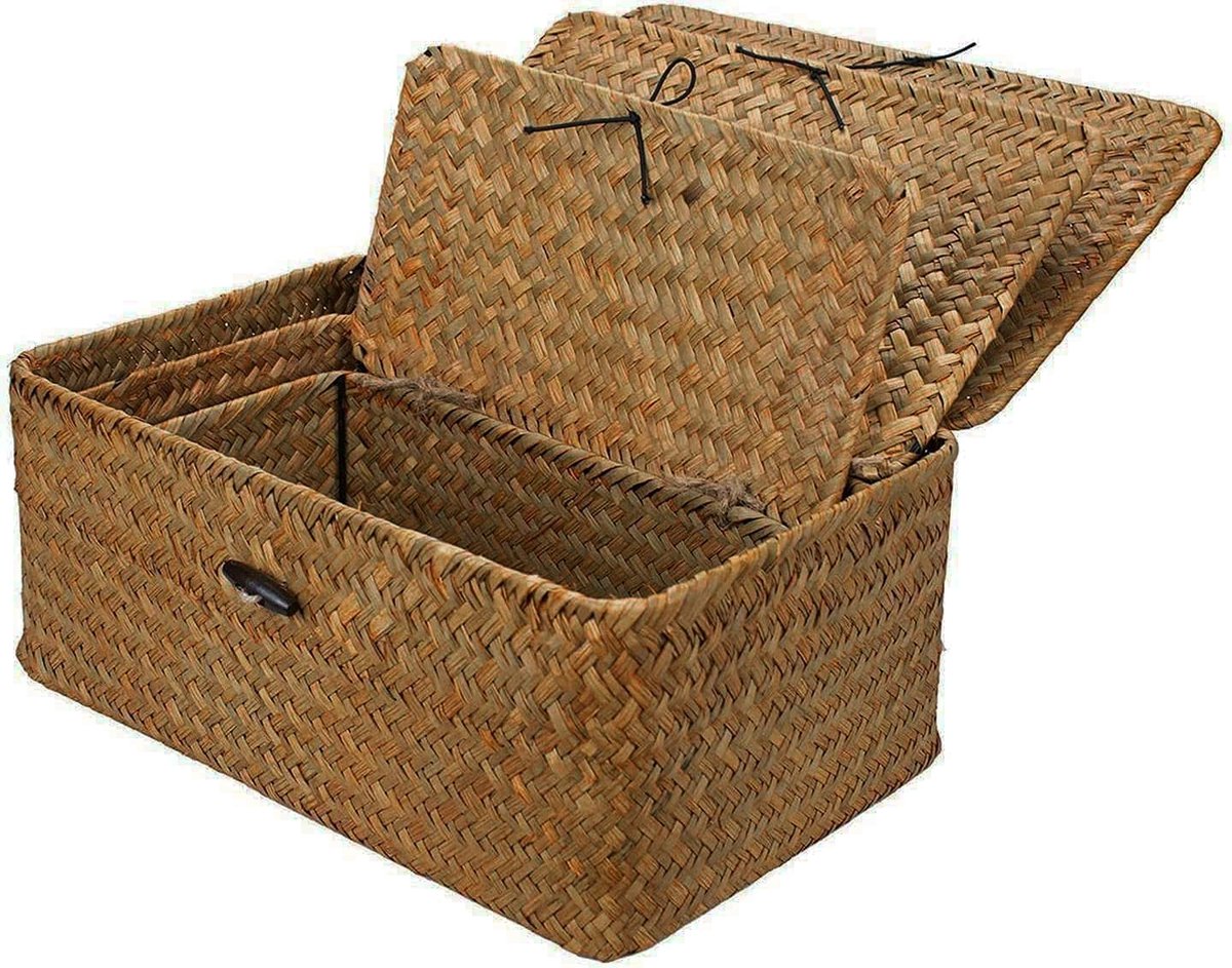 Panier de rangement panier en rotin tressé panier de rangement avec ...