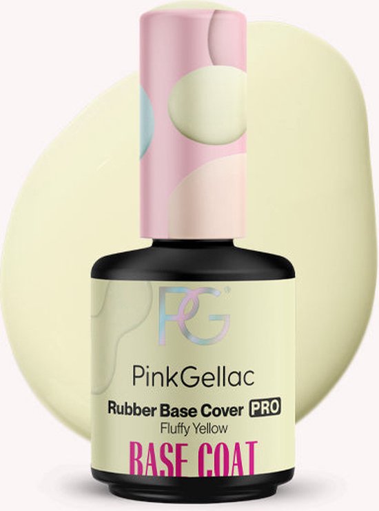 Pink Gellac Fluffy Yellow 2in1 Base Coat Gellak en Gelnagellak 15ml ...