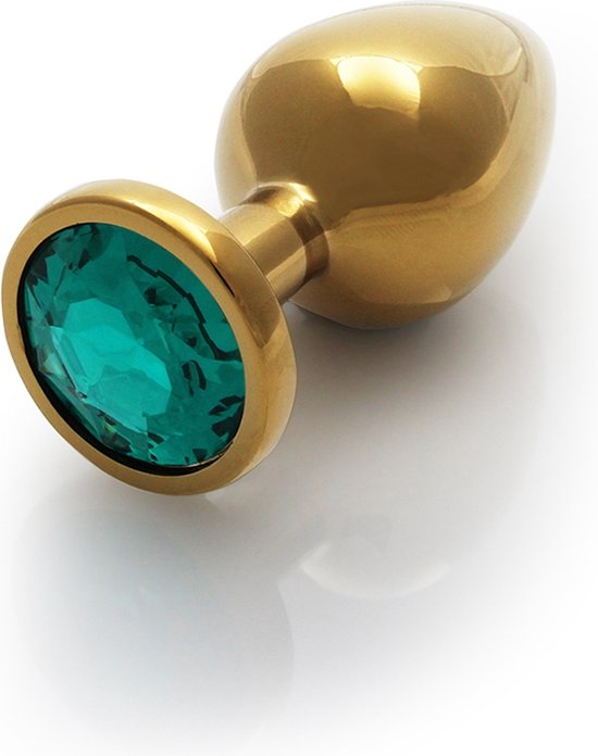 Round Gem Butt Plug - Medium - Gold / Emerald Green | bol.com