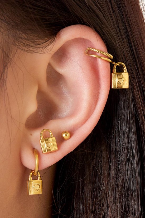 Stainless steel ear cuff lock- Zilver- Yehwang | Cadeau voor haar ...