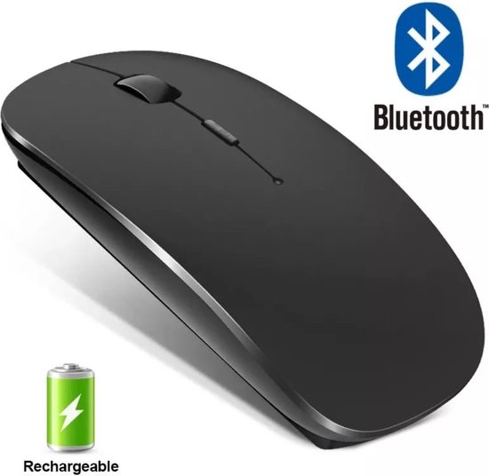 RujorTech Zwart kleurige Bluetooth Muis Tablet Notebook Kantoor oplaadbare Bluetooth... | bol.com