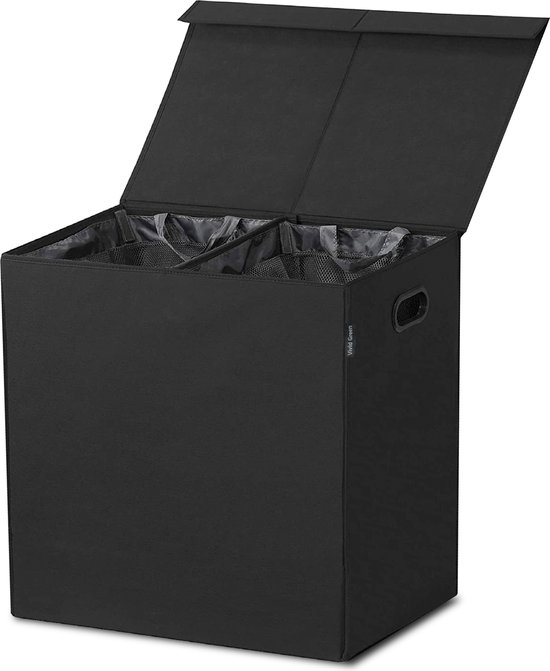 Vivid Green Dubbele Wasmand met Deksel en Uitneembare Waszakken ...