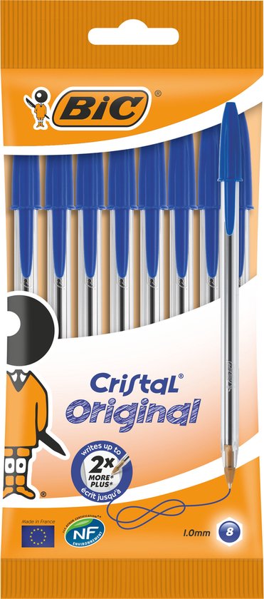 BIC Crystal Original - Blauw - 8 stuks | bol