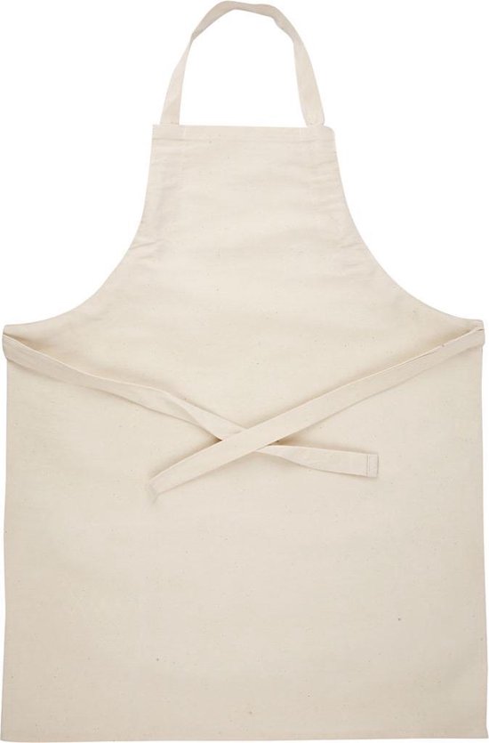 Schort, L: 70 cm, B: 55 cm, afm 7-12 jaar, 210 gr, licht naturel, 1 ...