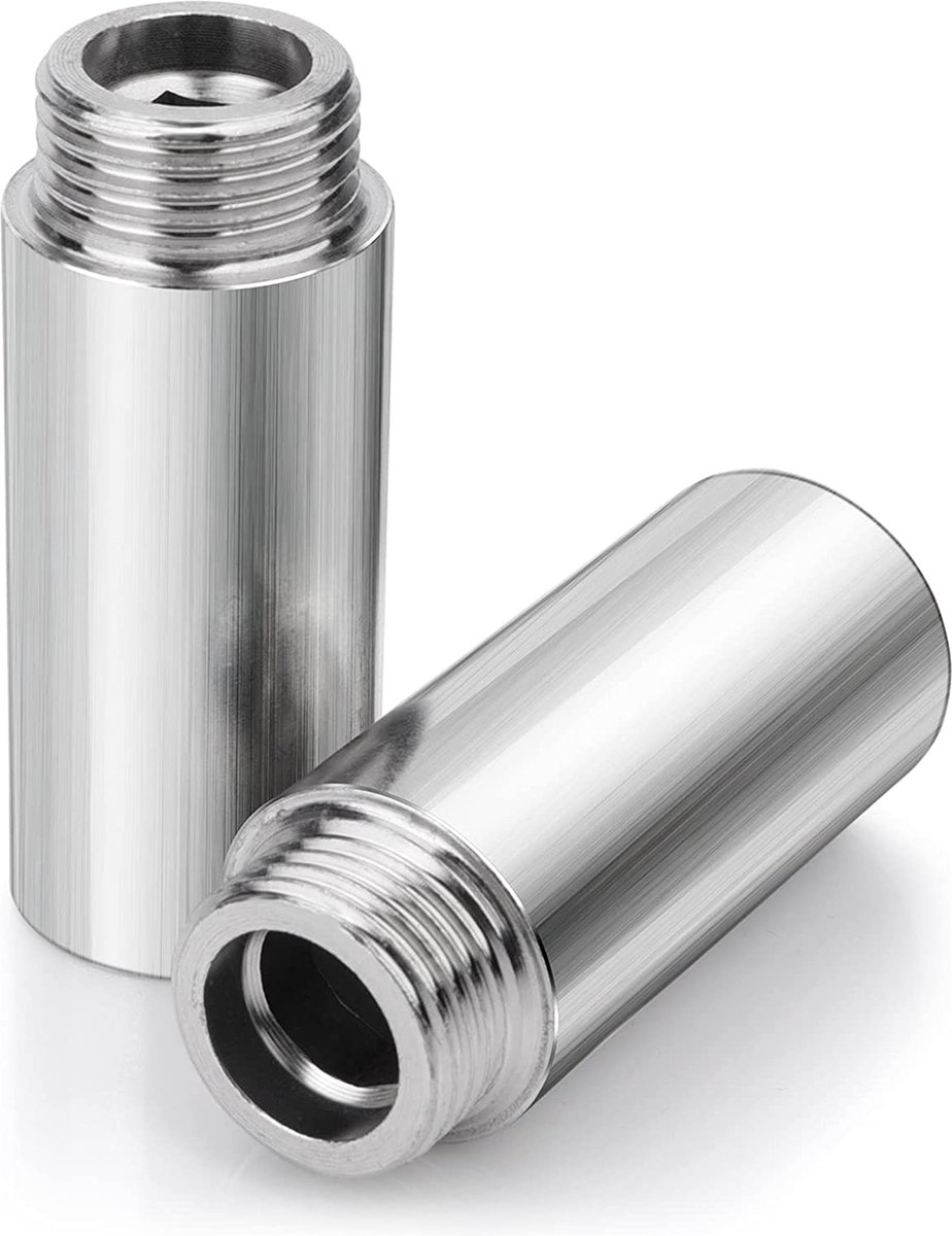 2 Stuks - RVS Douchekop Verlengarm Set - Kraan Verlengstuk - Rechte Verlengbuizen -... | bol