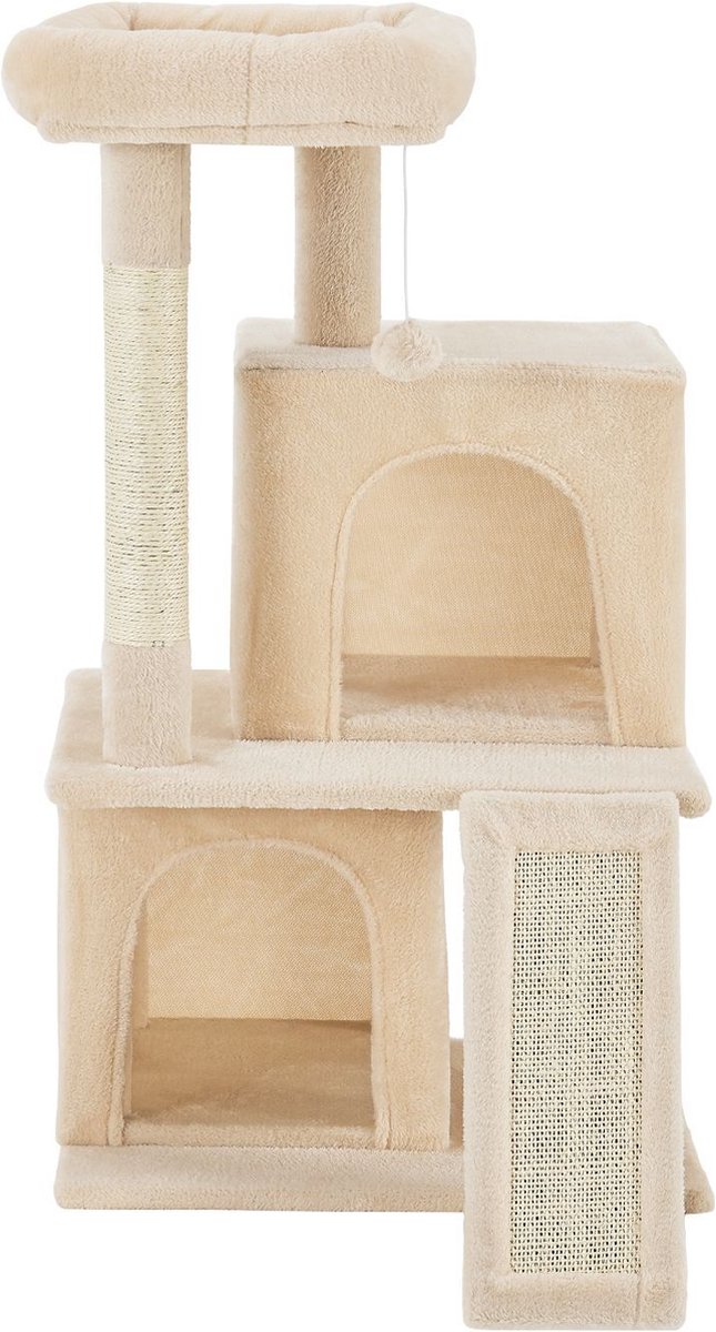 Katten Krabpaal Kimmy - Beige - Met Ligbed, Hol & Speeltje | bol