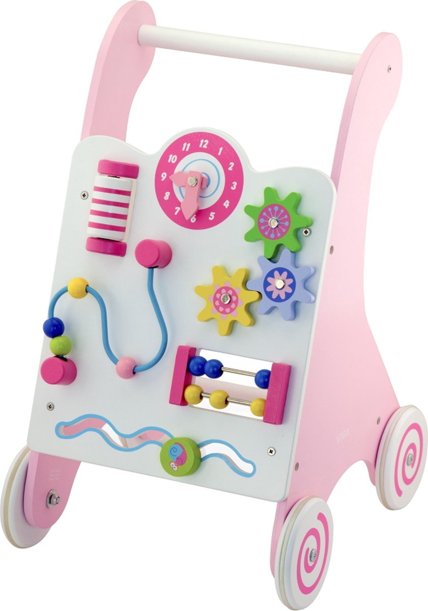 Viga Activity Walker Roze Houten Loopwagen 50178 | bol