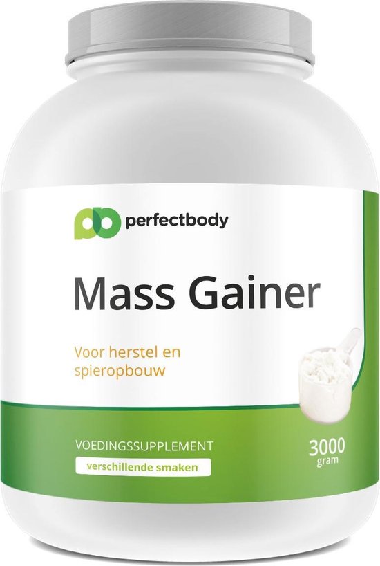 Mass Gainer - 3000 Gram - Aardbei | Banaan | Vanille - PerfectBody.nl | bol